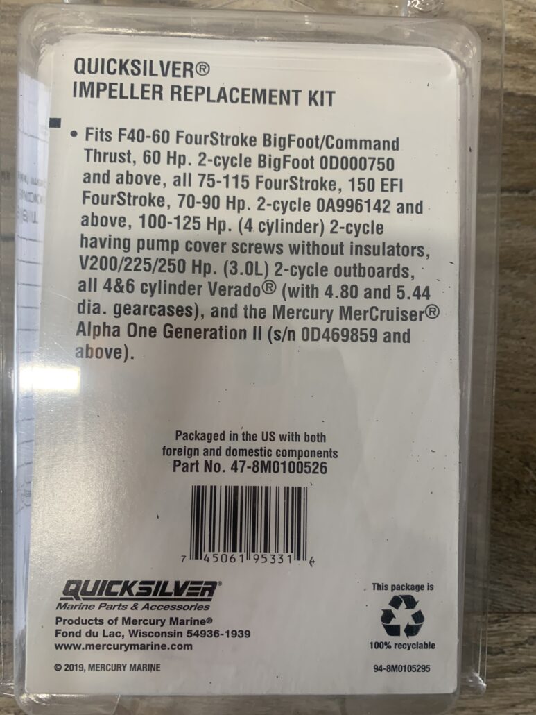 Quicksilver Impeller Replacement Kit – Clyde Outboard Services
